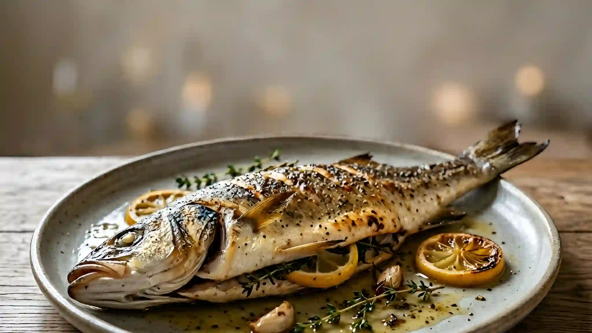 Bar entier rôti au four aux herbes et citron - recette facile et ...