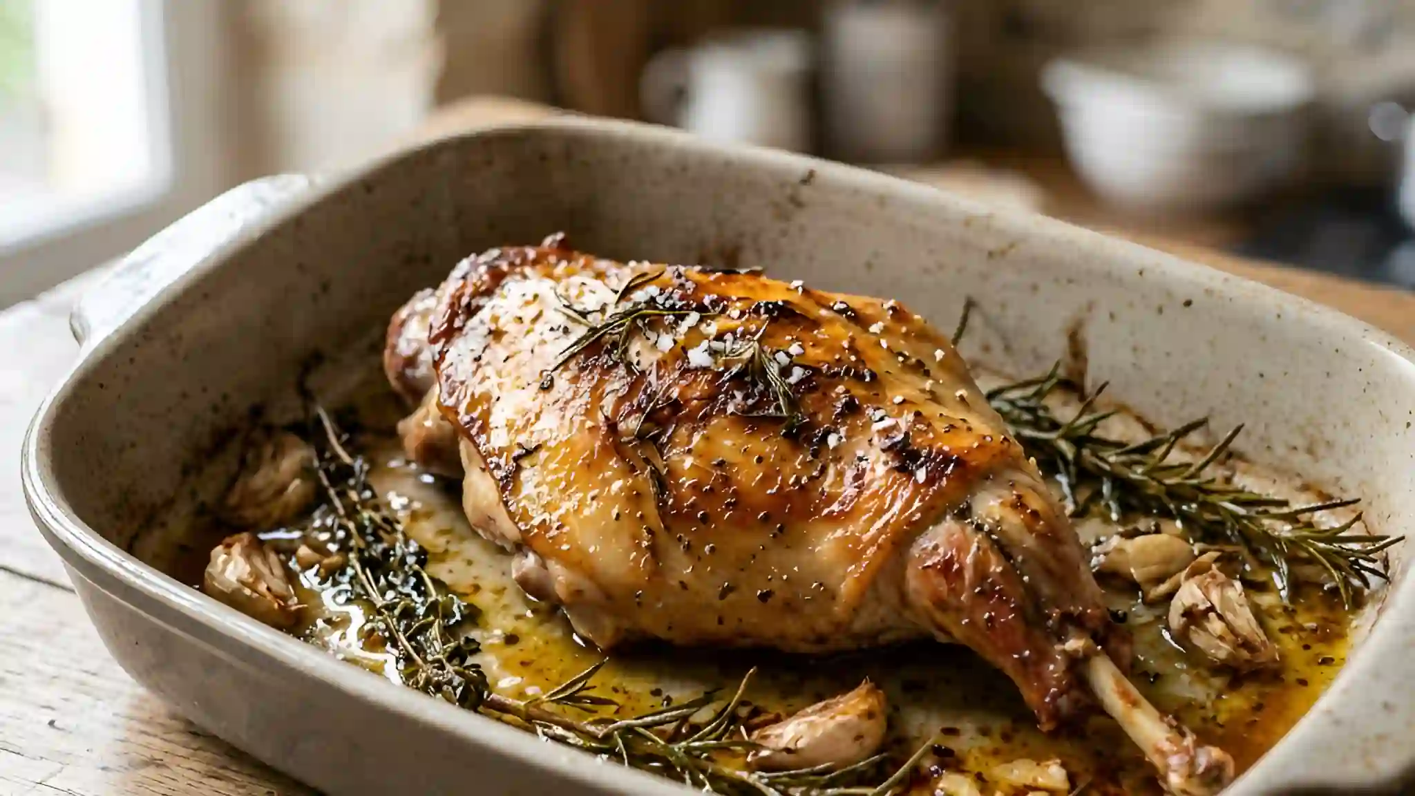 Recette facile et savoureuse de lapin rôti au four aux herbes de ...