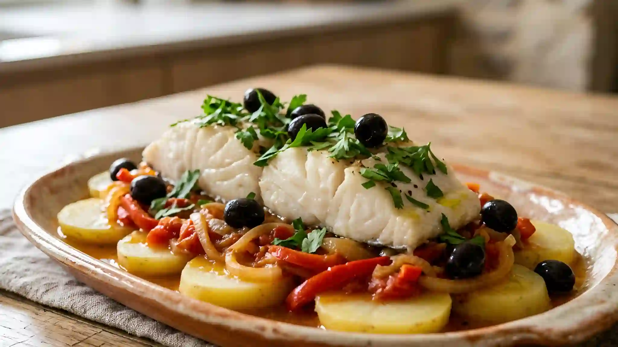 Recette de Morue à la portugaise traditionnelle facile et savoureuse ...