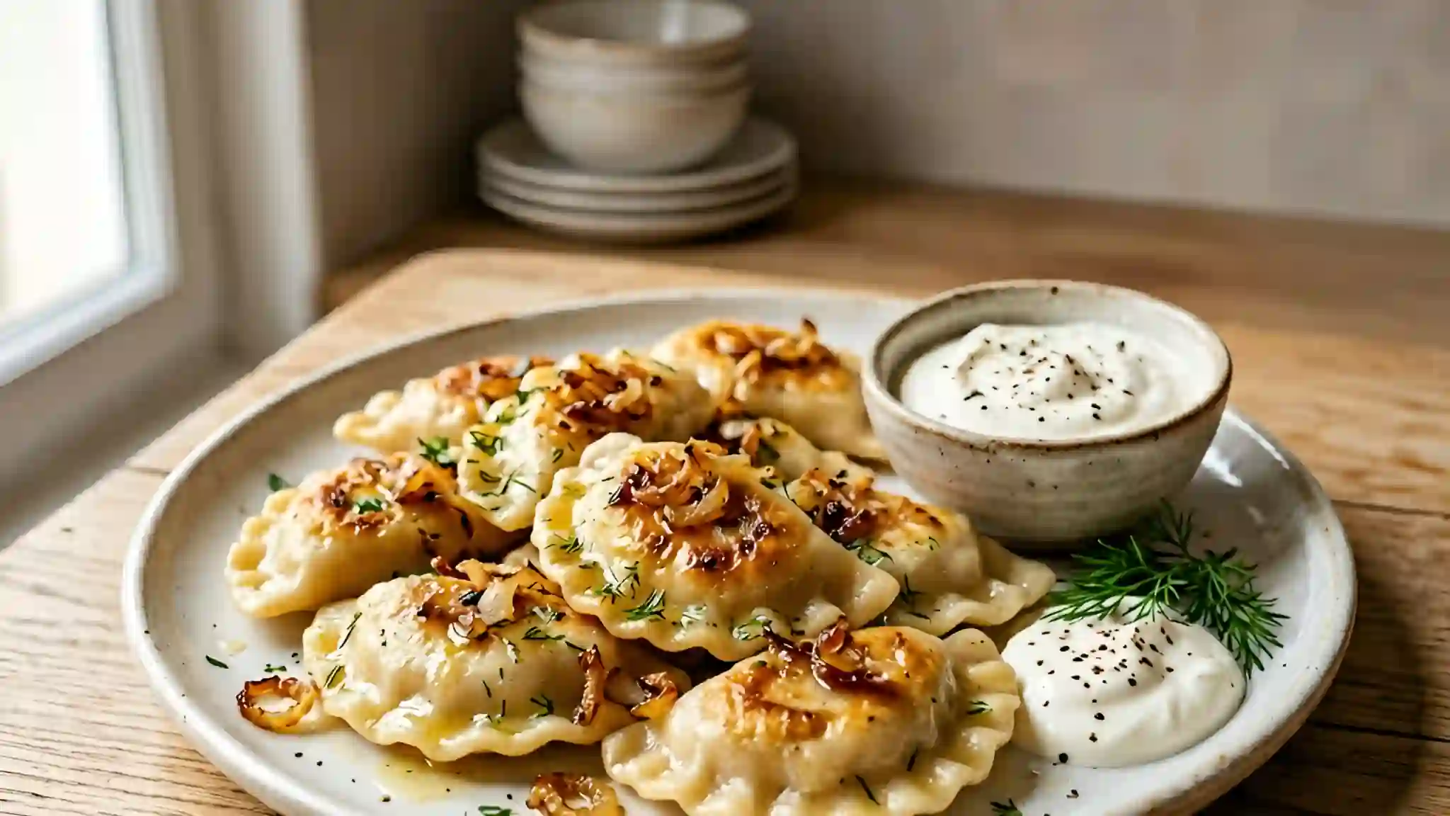 Recette traditionnelle de Pierogi polonais au fromage et pommes de ...