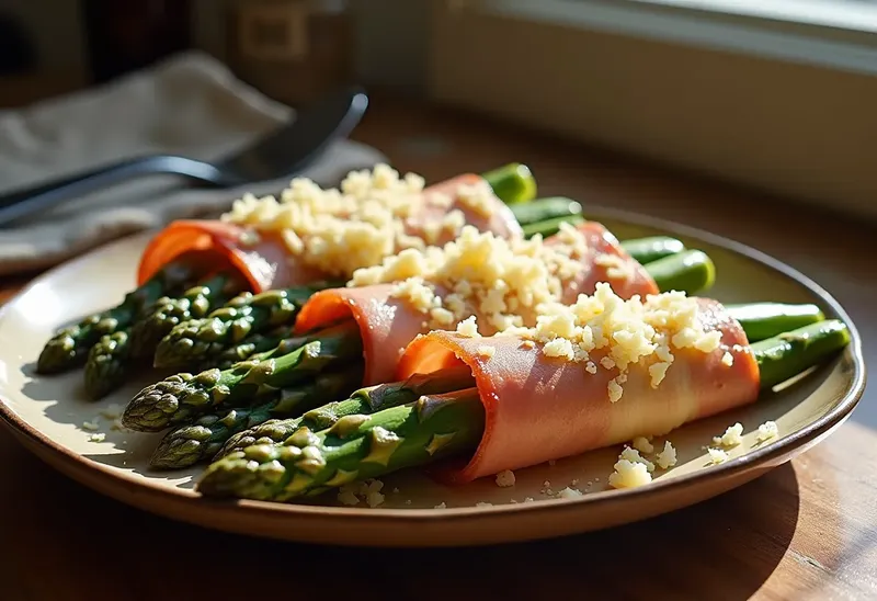 Recette facile et gourmande d'asperges au jambon gratinées au four ...