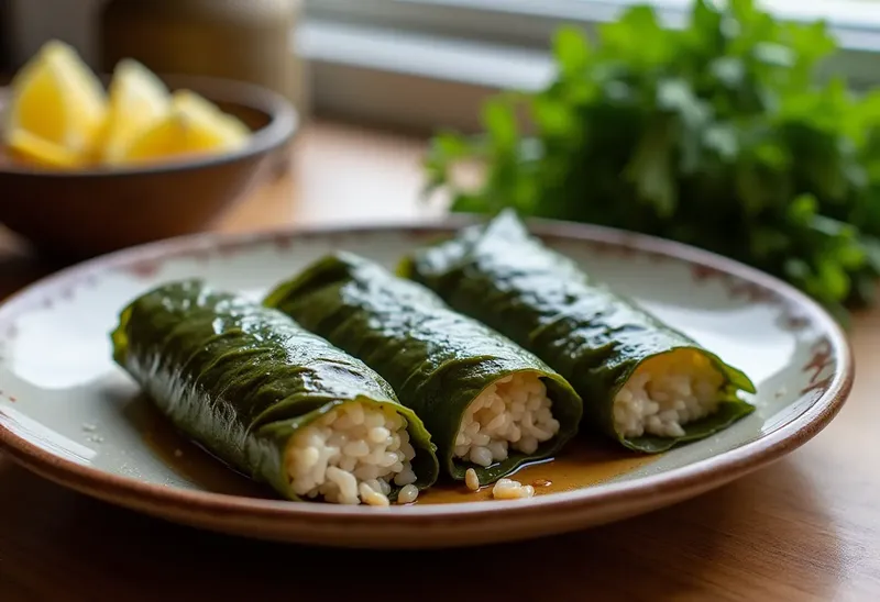 Roulés de poisson aux feuilles de vigne : recette méditerranéenne ...