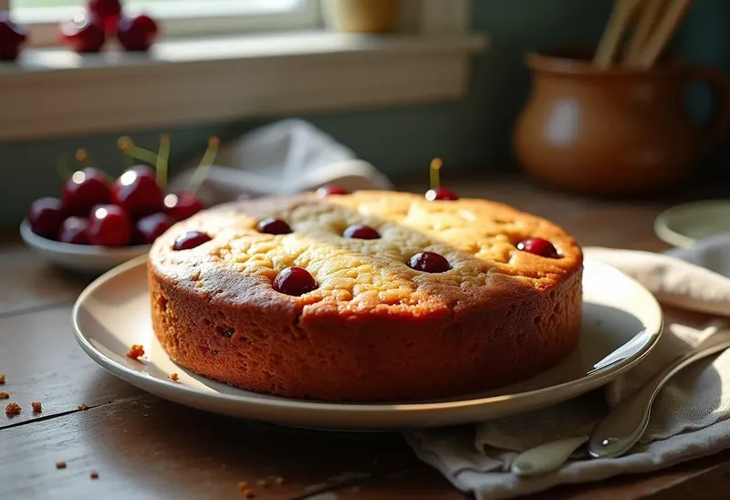 Recette facile de gâteau moelleux aux cerises fraîches ...