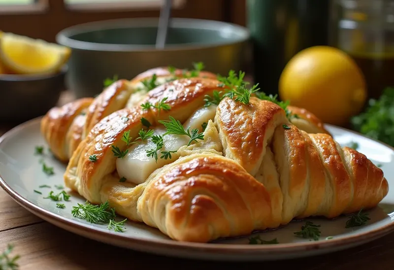 Recette facile de pavé de poisson tressé croustillant aux herbes ...