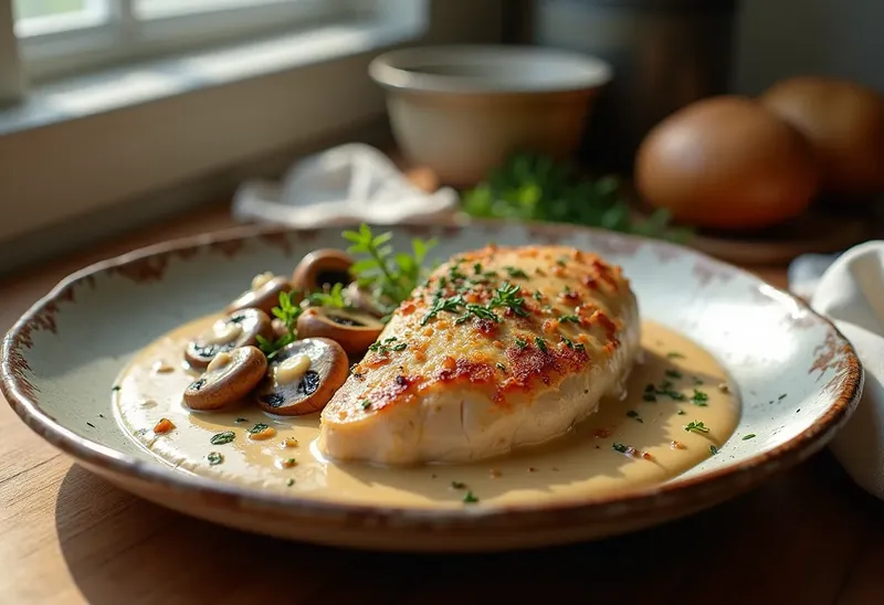 Poulet aux champignons crémeux : recette facile et savoureuse ...