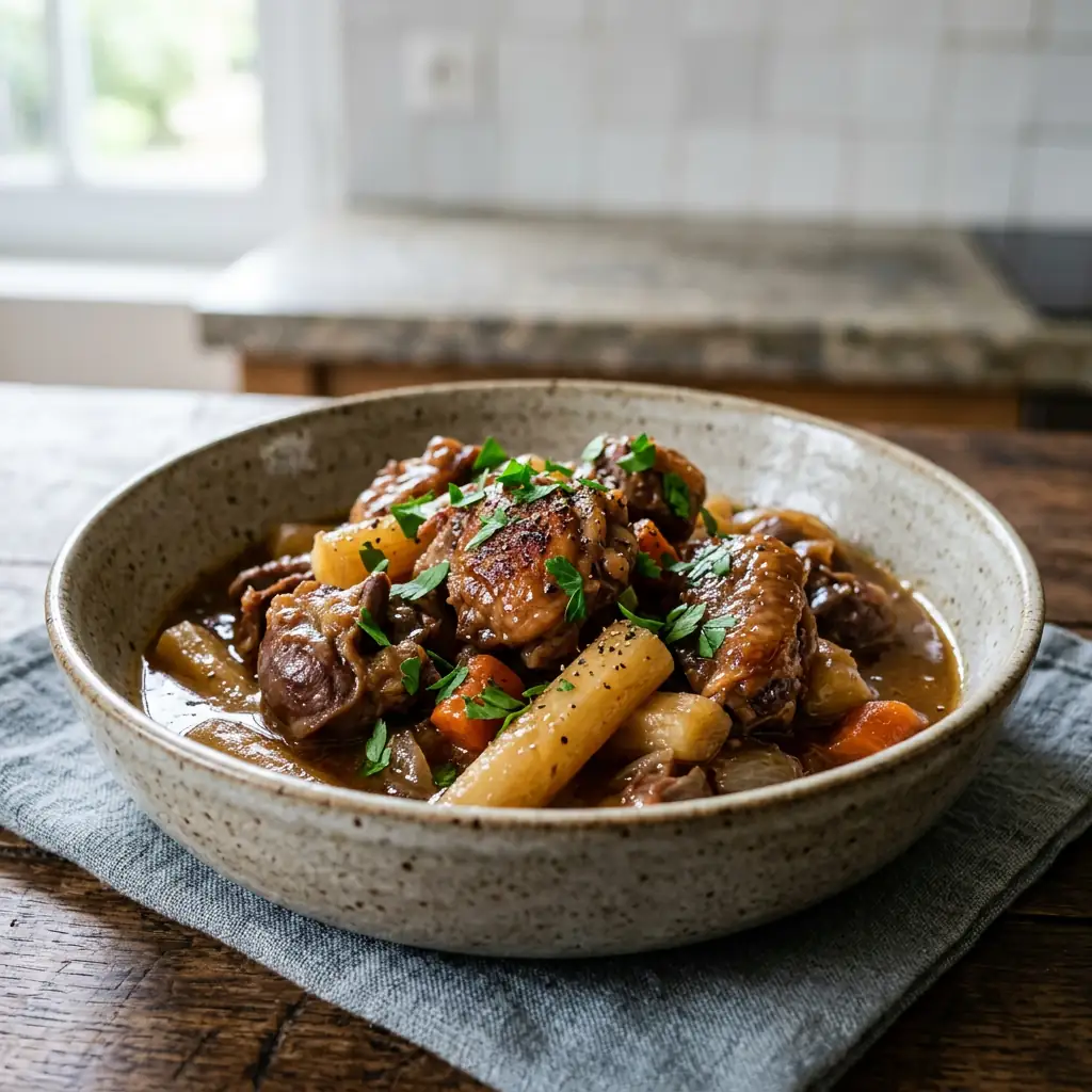 Alicot d'oie mijoté aux salsifis fondants : recette traditionnelle ...
