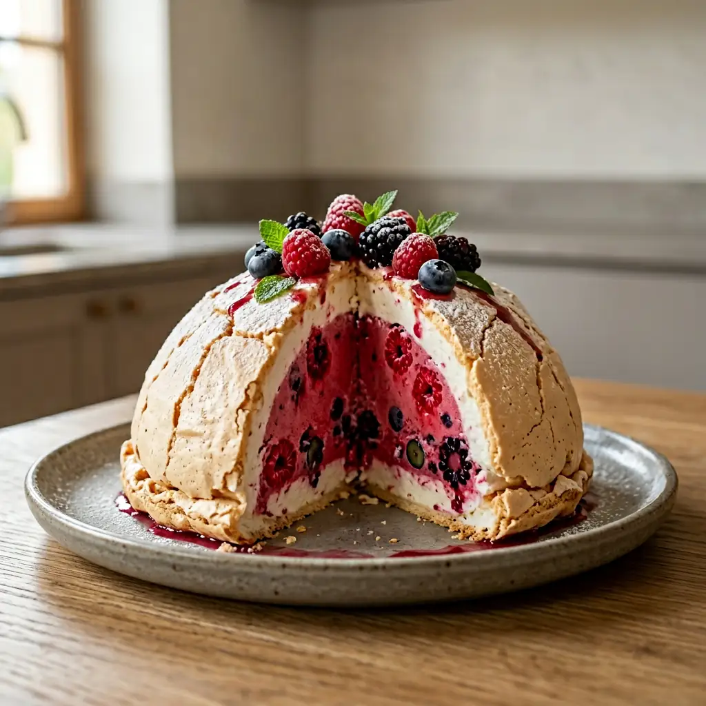 Bombe glacée meringuée aux fruits rouges : recette facile ...
