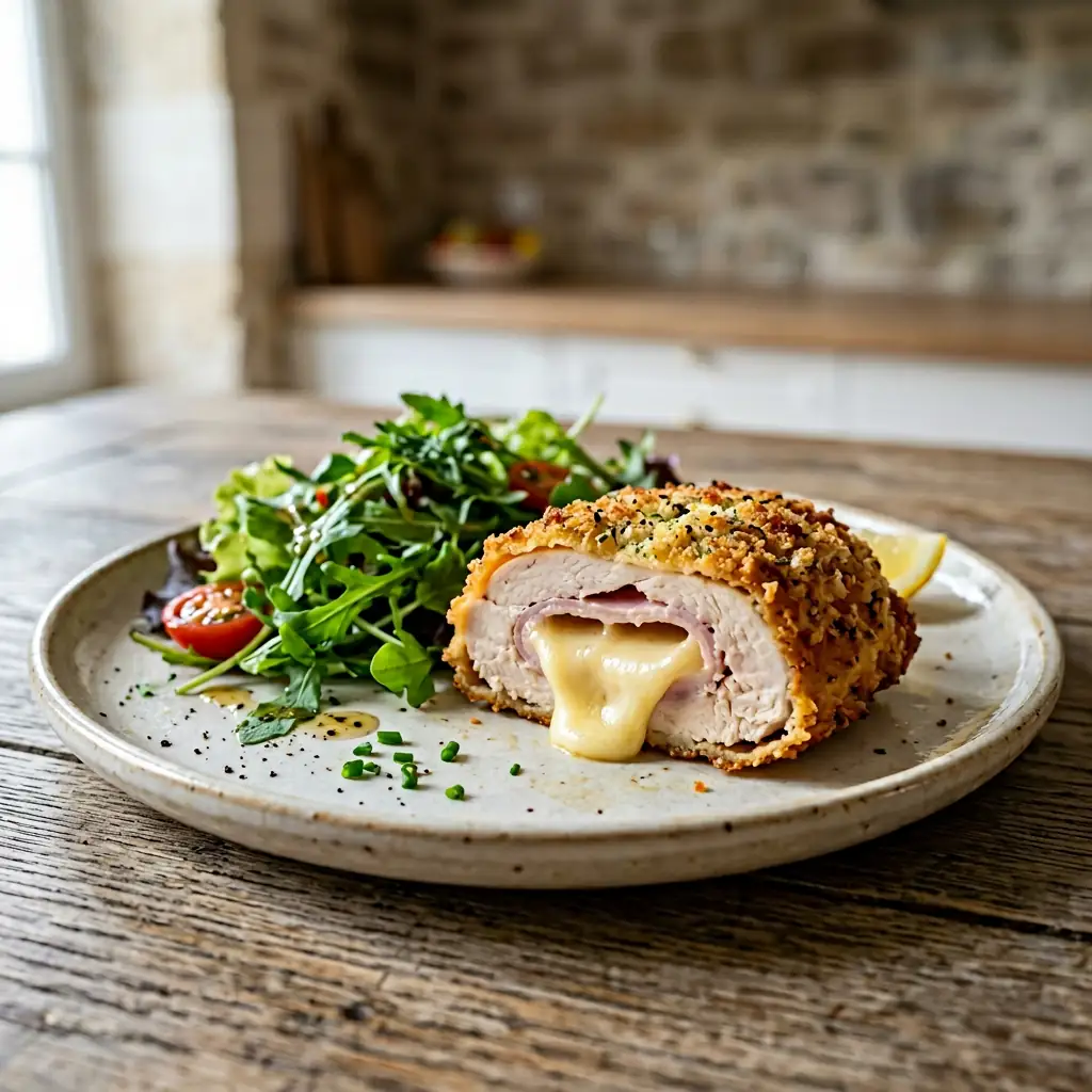 Cordon bleu au fromage à raclette : recette croustillante ...