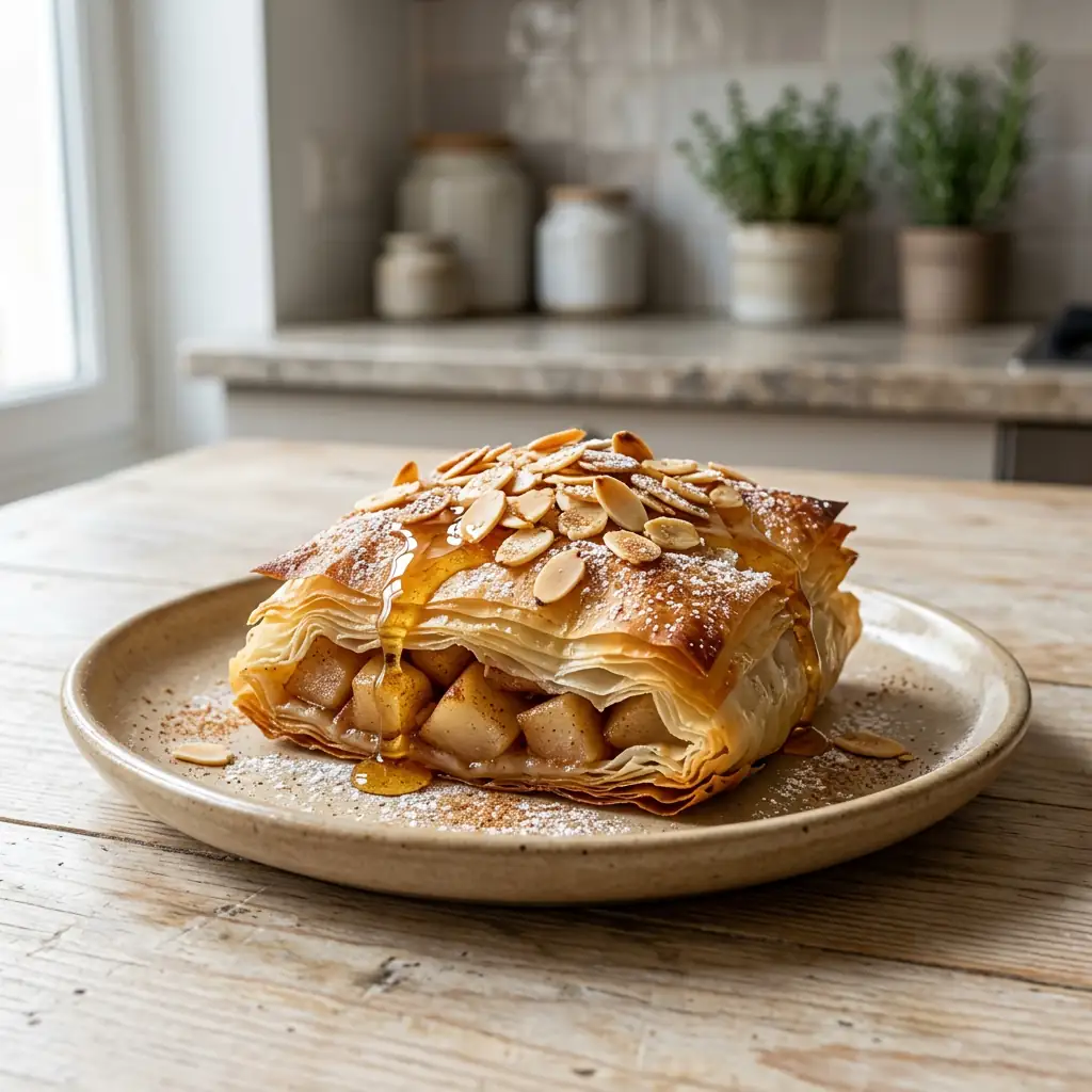 Recette de Croustillant aux poires et pâte filo dorée ...