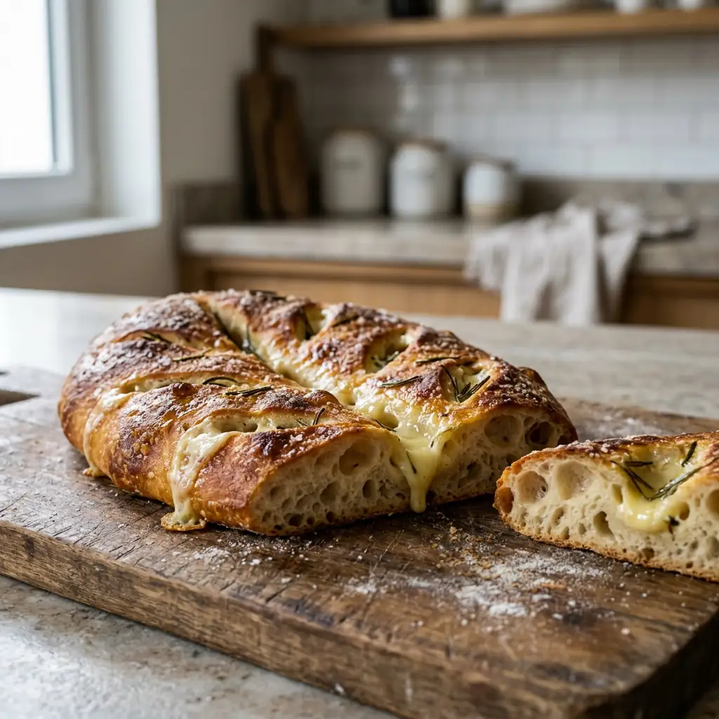 Recette de fougasse au Banon et romarin provençale - LesBonnesRecettes.fr
