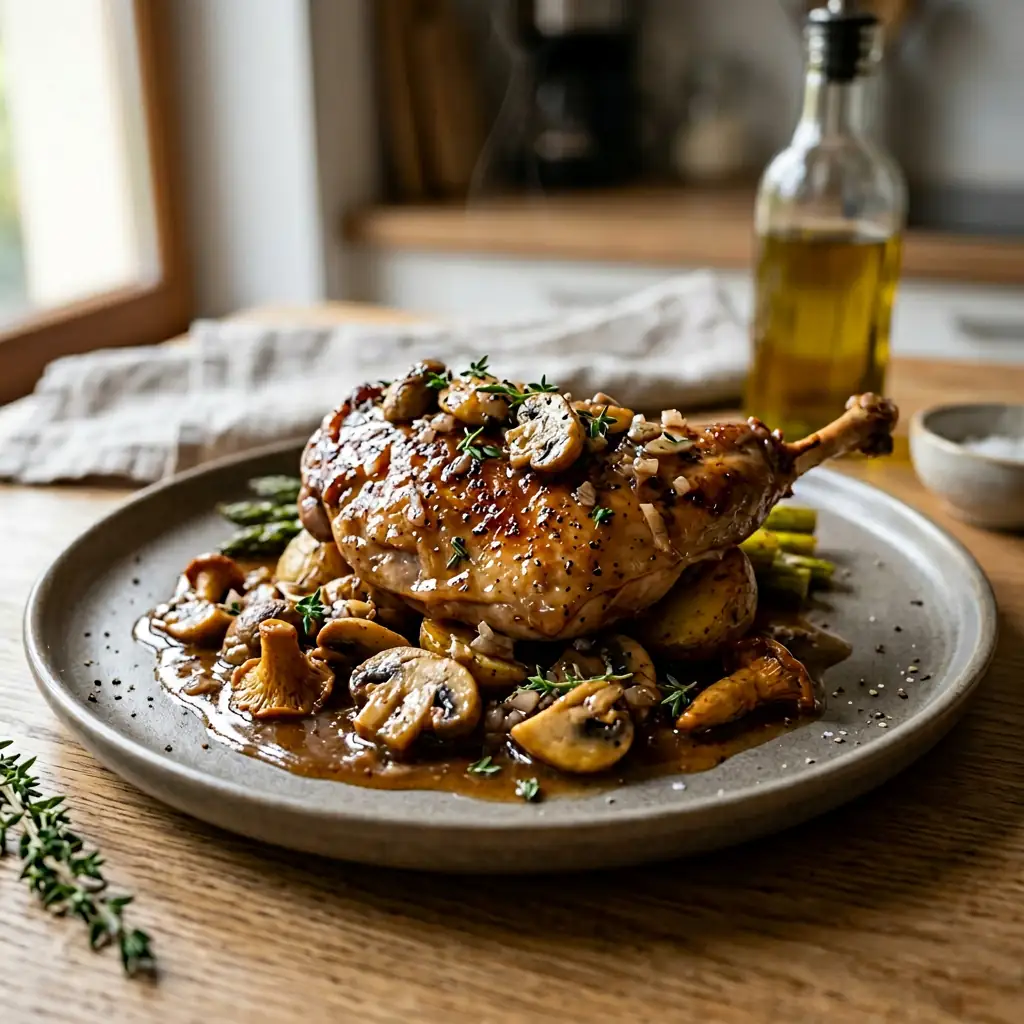 Lapin au vin blanc et champignons : recette inratable ...