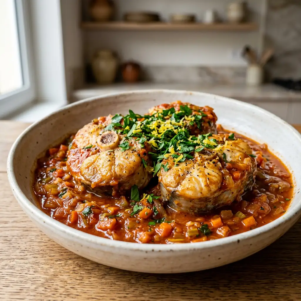 Recette d'Osso bucco de lotte : le mijoté de la mer - LesBonnesRecettes.fr