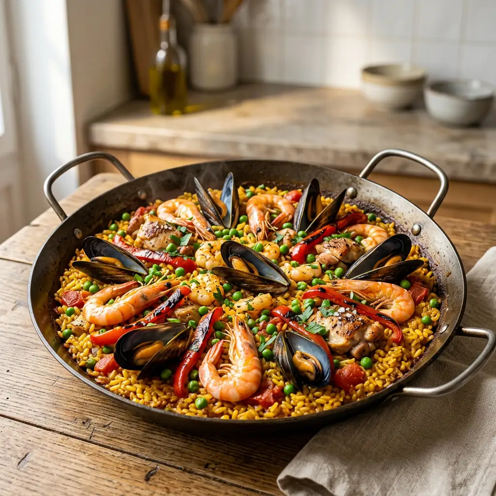 Recette de Paella Royale Espagnole au Safran - LesBonnesRecettes.fr