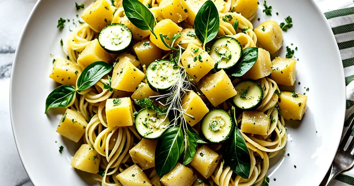 Recette facile de pâtes aux pommes de terre et courgettes fondantes ...