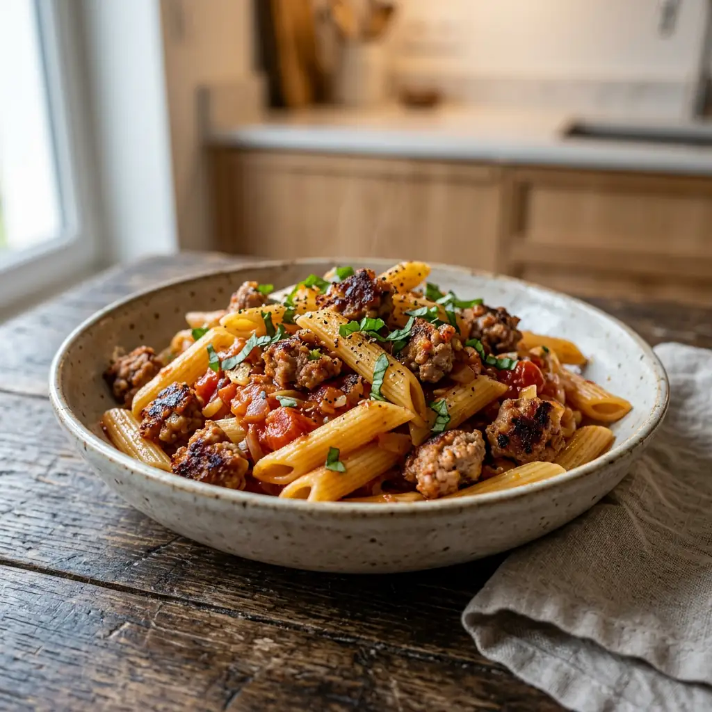 Recette de pâtes à la saucisse cathare façon terroir - LesBonnesRecettes.fr