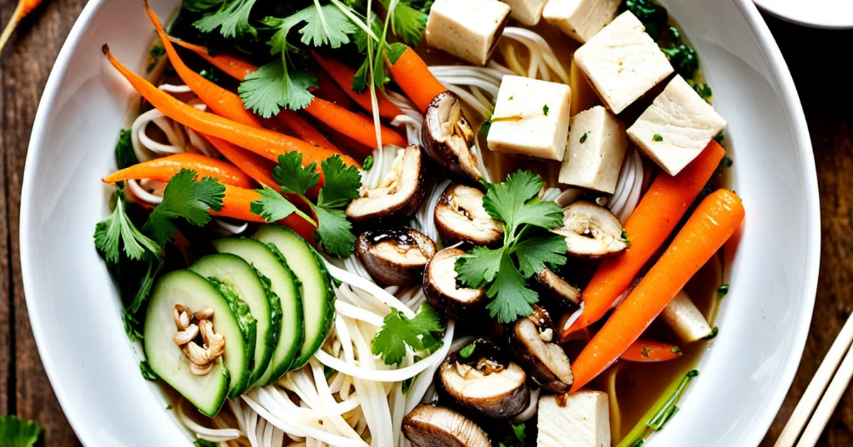 Recette facile de Pho végétarien aux légumes frais et épices parfumées ...