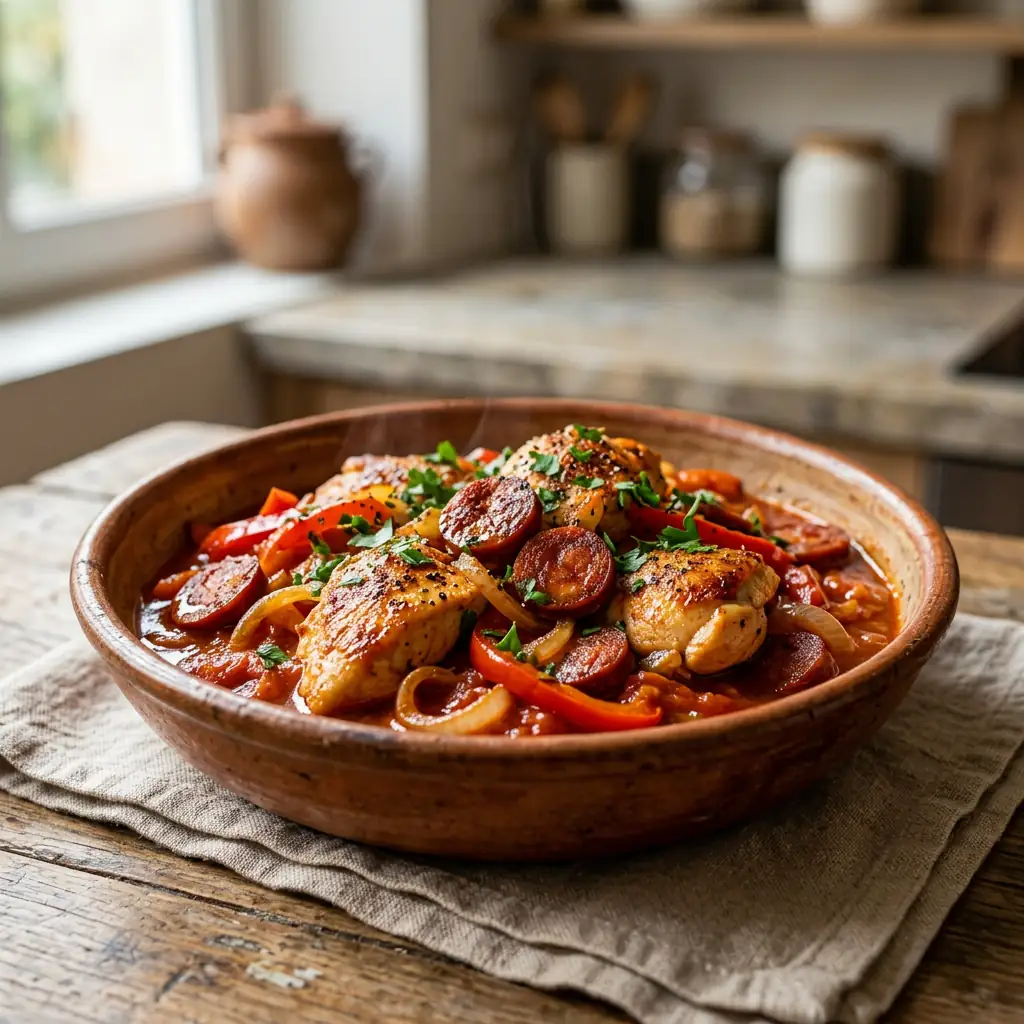 Poulet au chorizo : la recette inratable et rapide - LesBonnesRecettes.fr