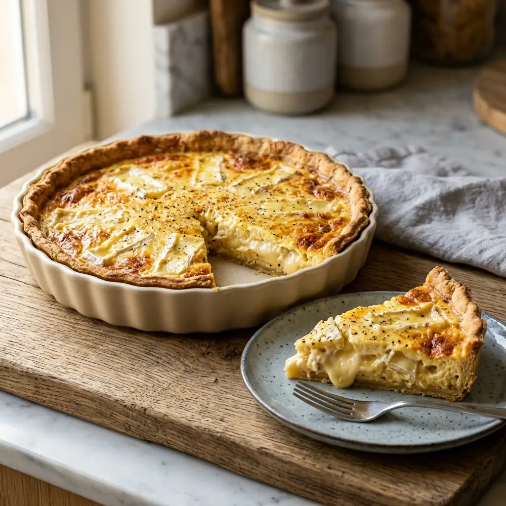 Recette de quiche au brie traditionnelle et fondante - LesBonnesRecettes.fr