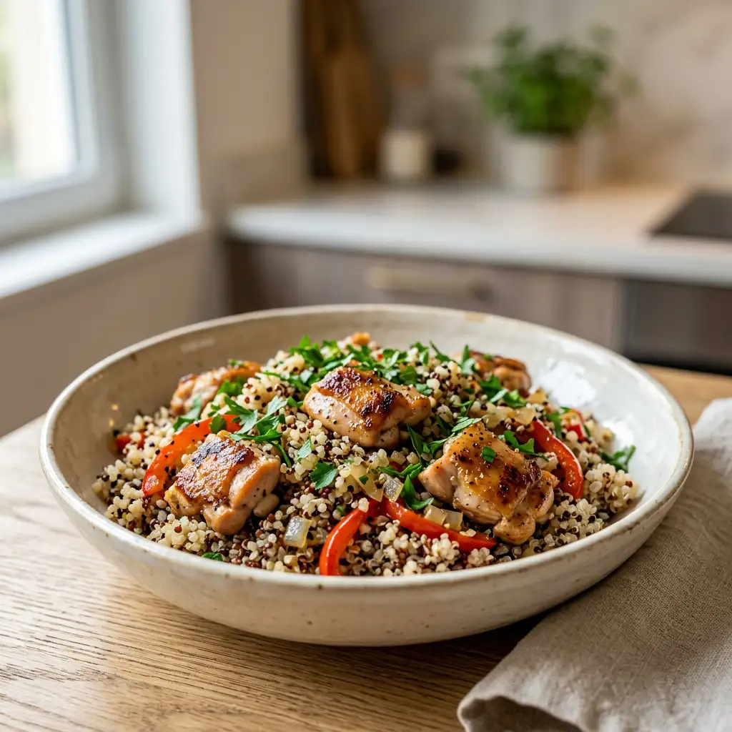 Recette Quinoa au Poulet : le plat complet et rapide - LesBonnesRecettes.fr