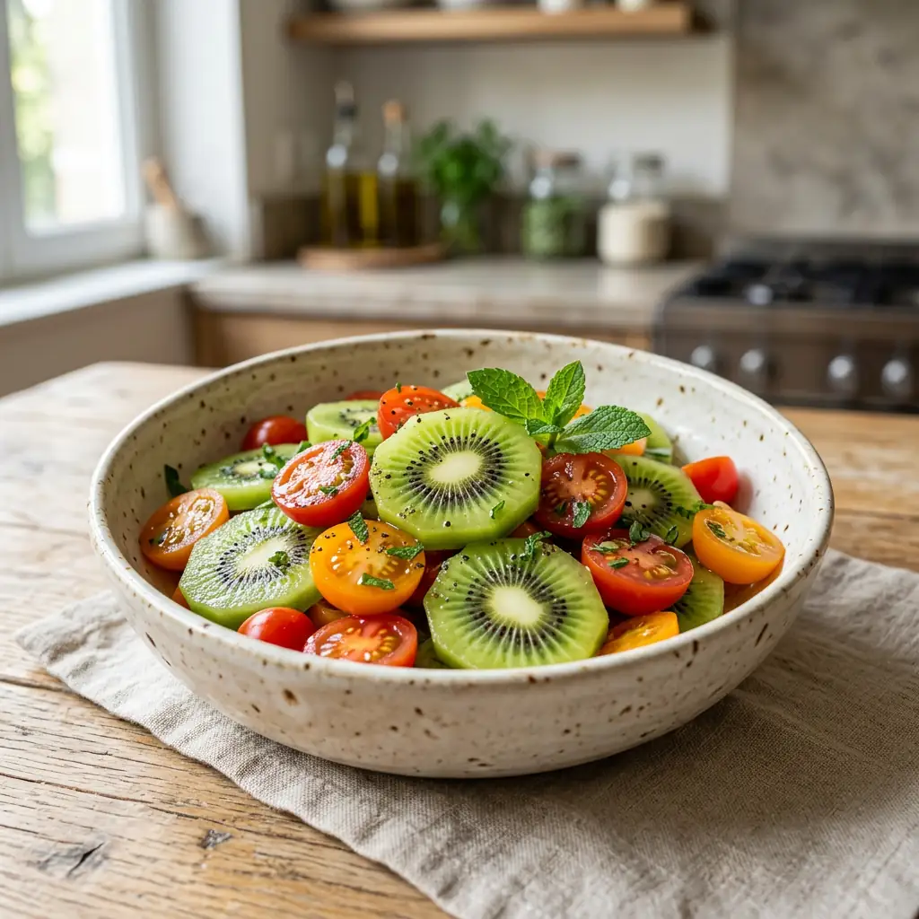 Salade kiwi et tomates : la recette fraîcheur à la menthe ...
