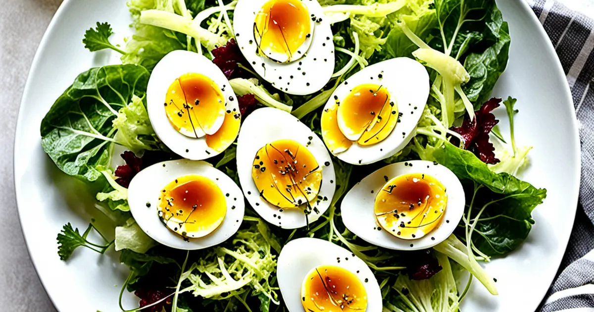 Salade de Frisée aux Œufs Mollets et Croûtons Dorés - Recette Facile et ...