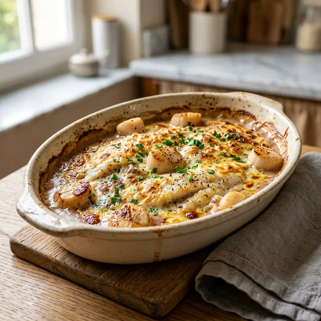 Gratin de sole aux Saint-Jacques : la recette onctueuse ...